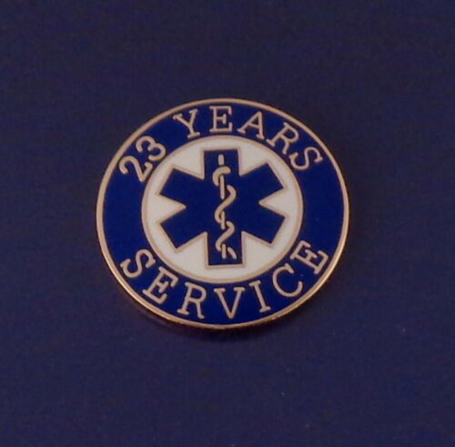 23 YEARS SERVICE EMS STAR OF LIFE Uniform Lapel Pin