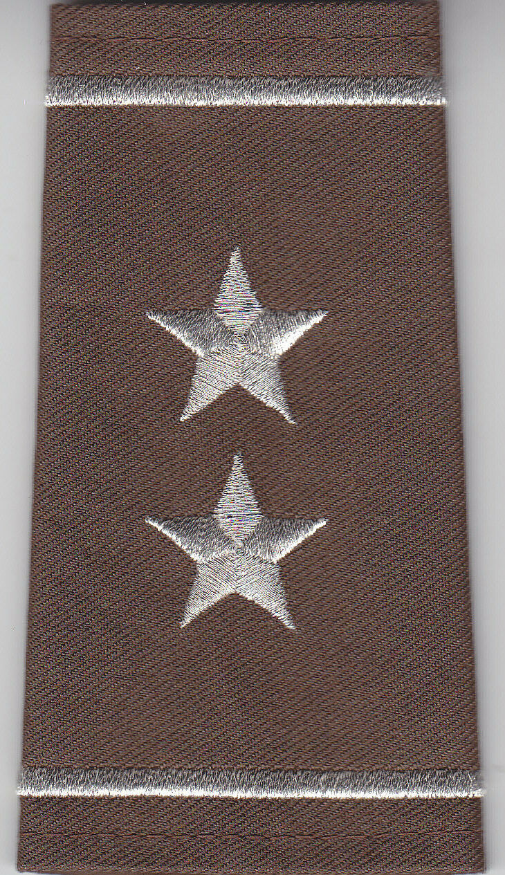 2 STARS Silver on Brown Shoulder Boards