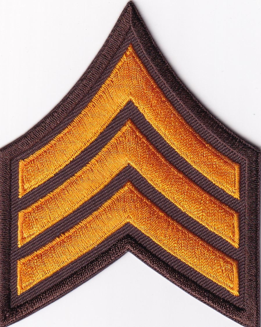 SGT Dark Gold on Brown 3" wide cut edge Chevrons