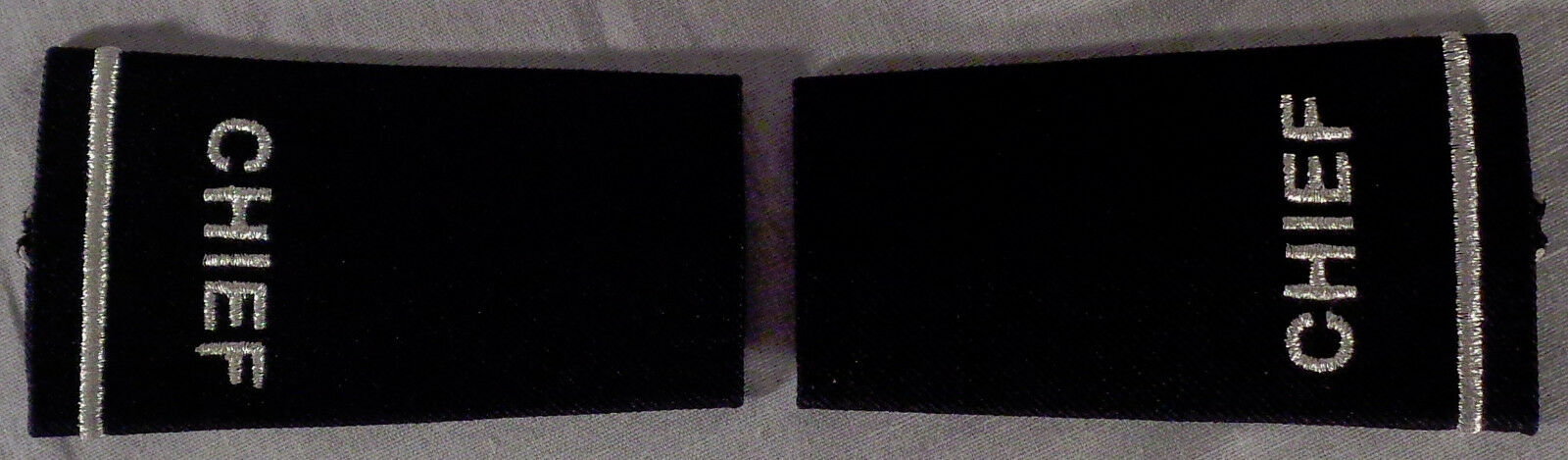 CHIEF Silver on Black Epaulet Shoulder Boards USA MADE