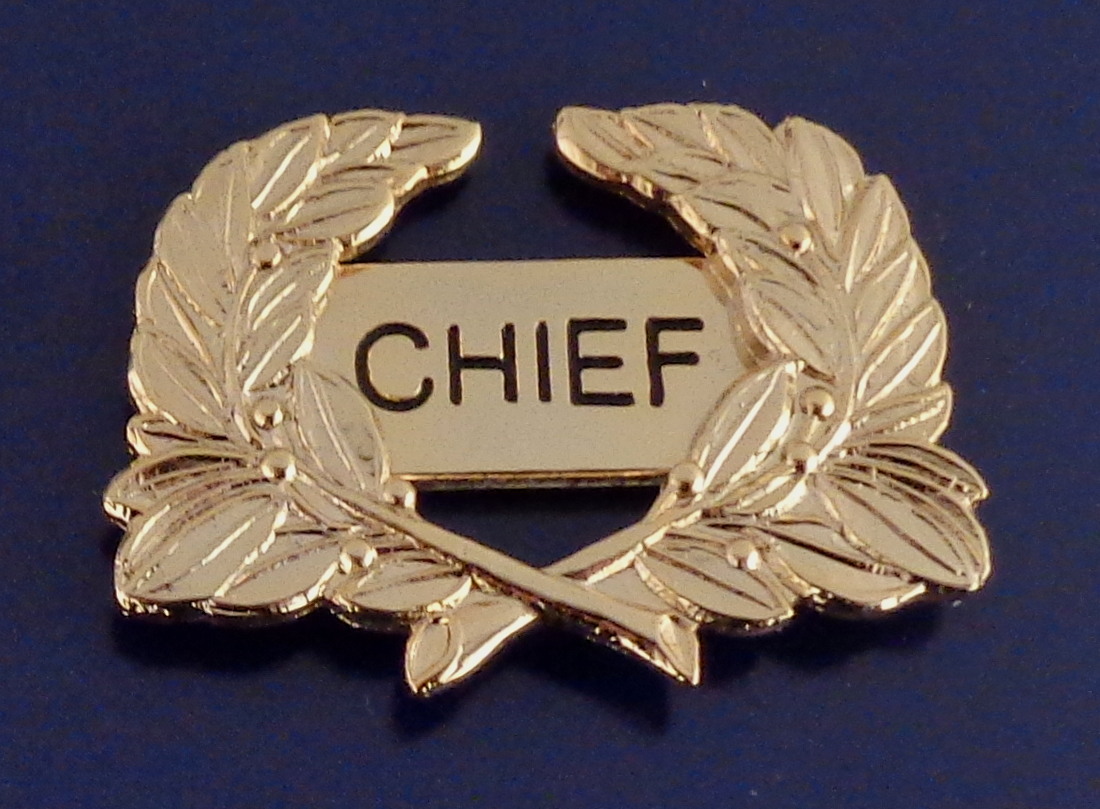 CHIEF Wreath GOLD Uniform Collar Lapel Pin