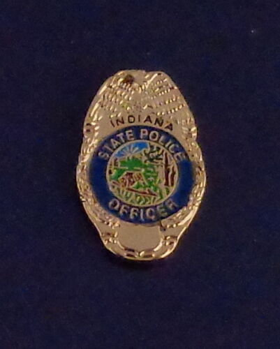 INSP Indiana State Police mini badge lapel pin officer IN gold