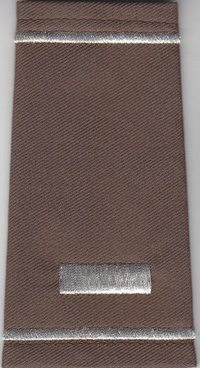 Lieutenant Silver on Brown Shoulder Boards