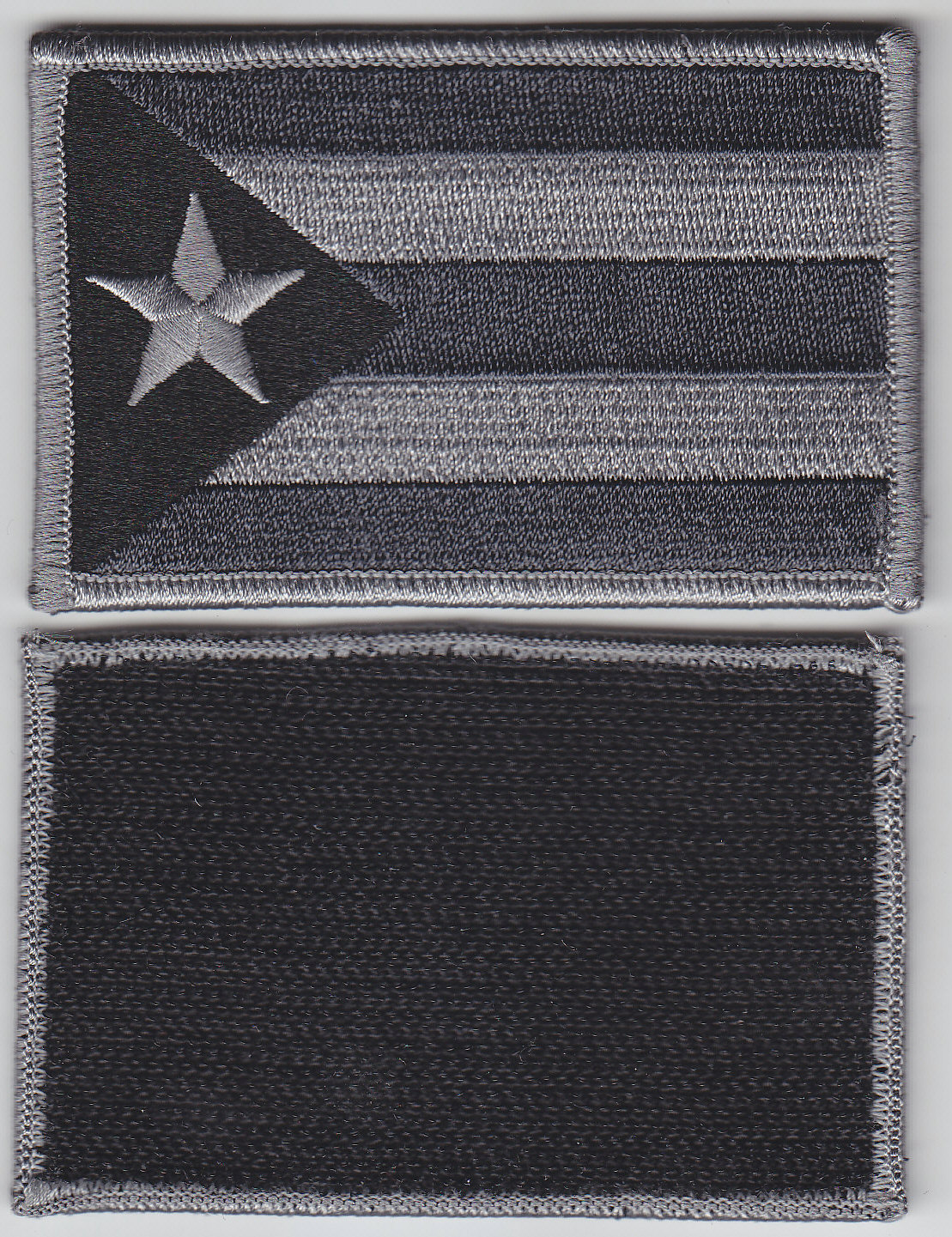 Puerto Rico BLACK and GREY with Hook Fastener territorial flag