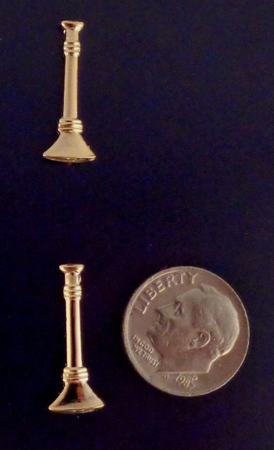 1 Bugle 3/4" Gold Fire Lieutenant Collar Pins