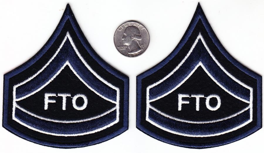 FTO Chevron patches NAVY BLUE with WHITE EDGE ON DARK NAVY FELT