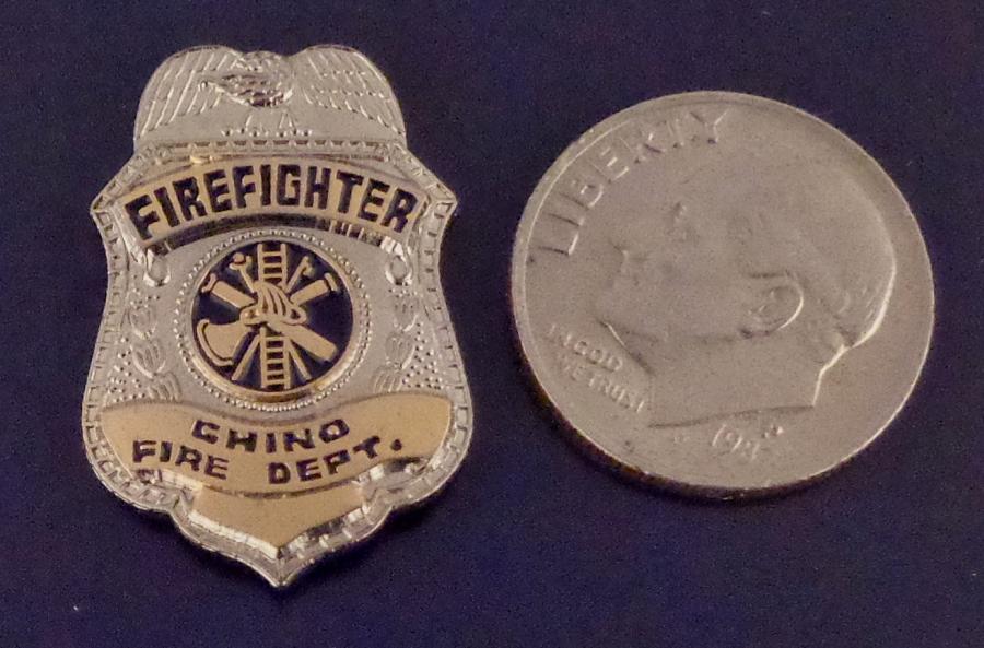 Chino Fire Dept Firefighter Mini Badge Lapel Pin