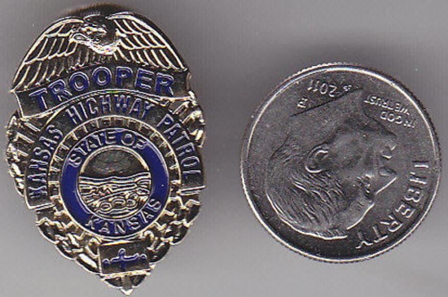 Kansas highway patrol mini badge lapel pin KS KSHP