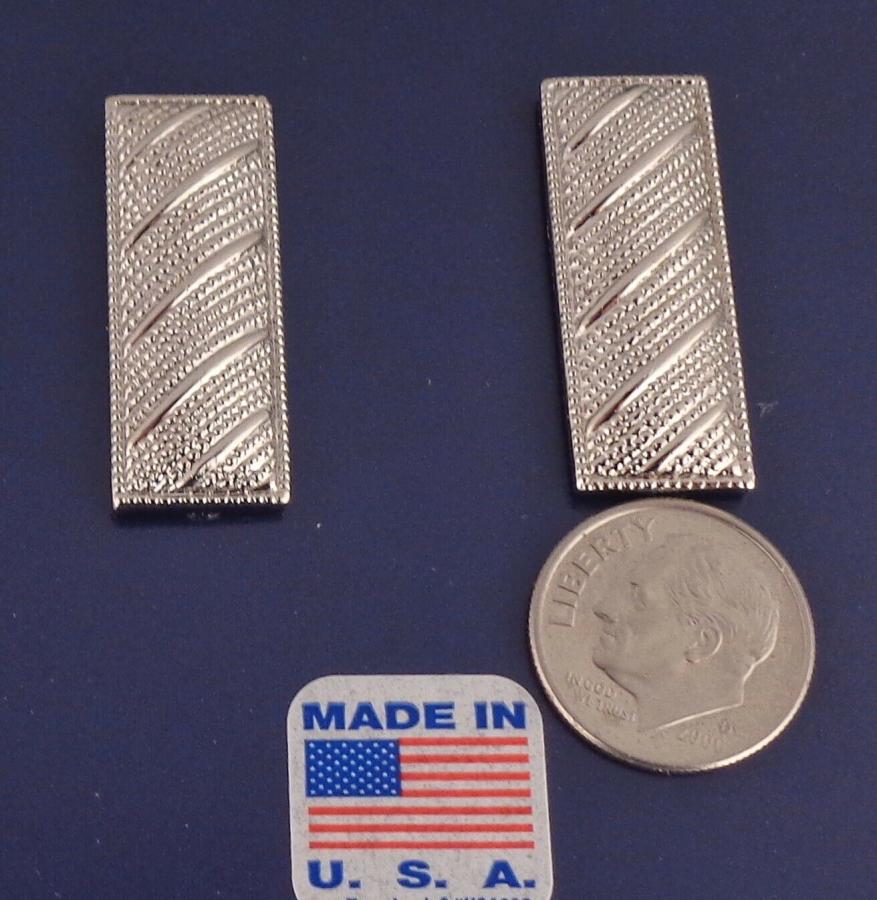 LT Lieutenant Corrugated Silver Large 1 1/8" clutch back collar ranks