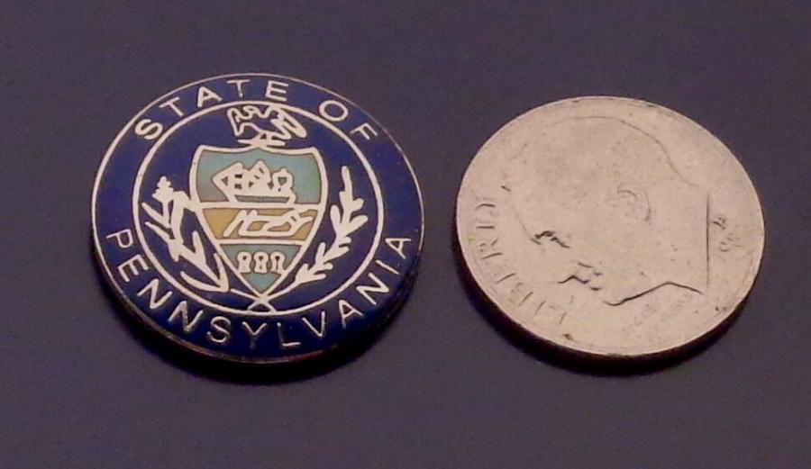 State of Pennsylvania 3/4" Silver COLLAR LAPEL PIN