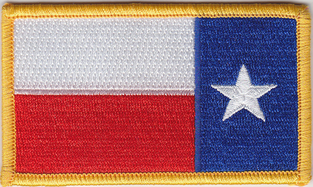 Texas TX State FULL COLOR Flag Patch MIRRORED IMAGE: Uniform Insignias