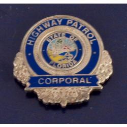 Florida FL Highway Patrol CORPORAL mini badge Lapel Pin