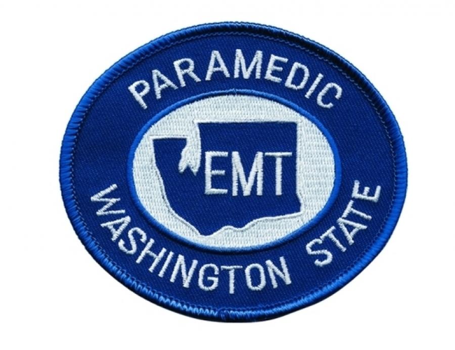 Washington State EMT PARAMEDIC patch White on Royal Blue